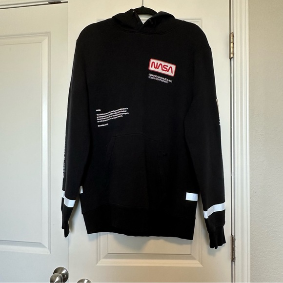 H&M | Shirts | Hm Black Nasa Hoodie | Poshmark